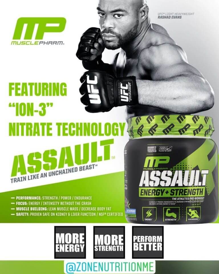MusclePharm, Assault, Pre-Workout System, 30 Srv | Zone Nutrition