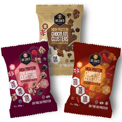 Dr Zak’s, High Protein Clusters, 6x30g Packs | Zone Nutrition