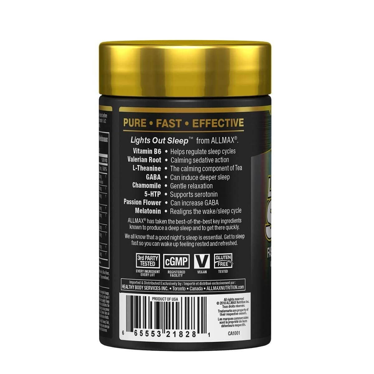 ALLMAX, Lights Out Sleep, 60 Caps | Zone Nutrition